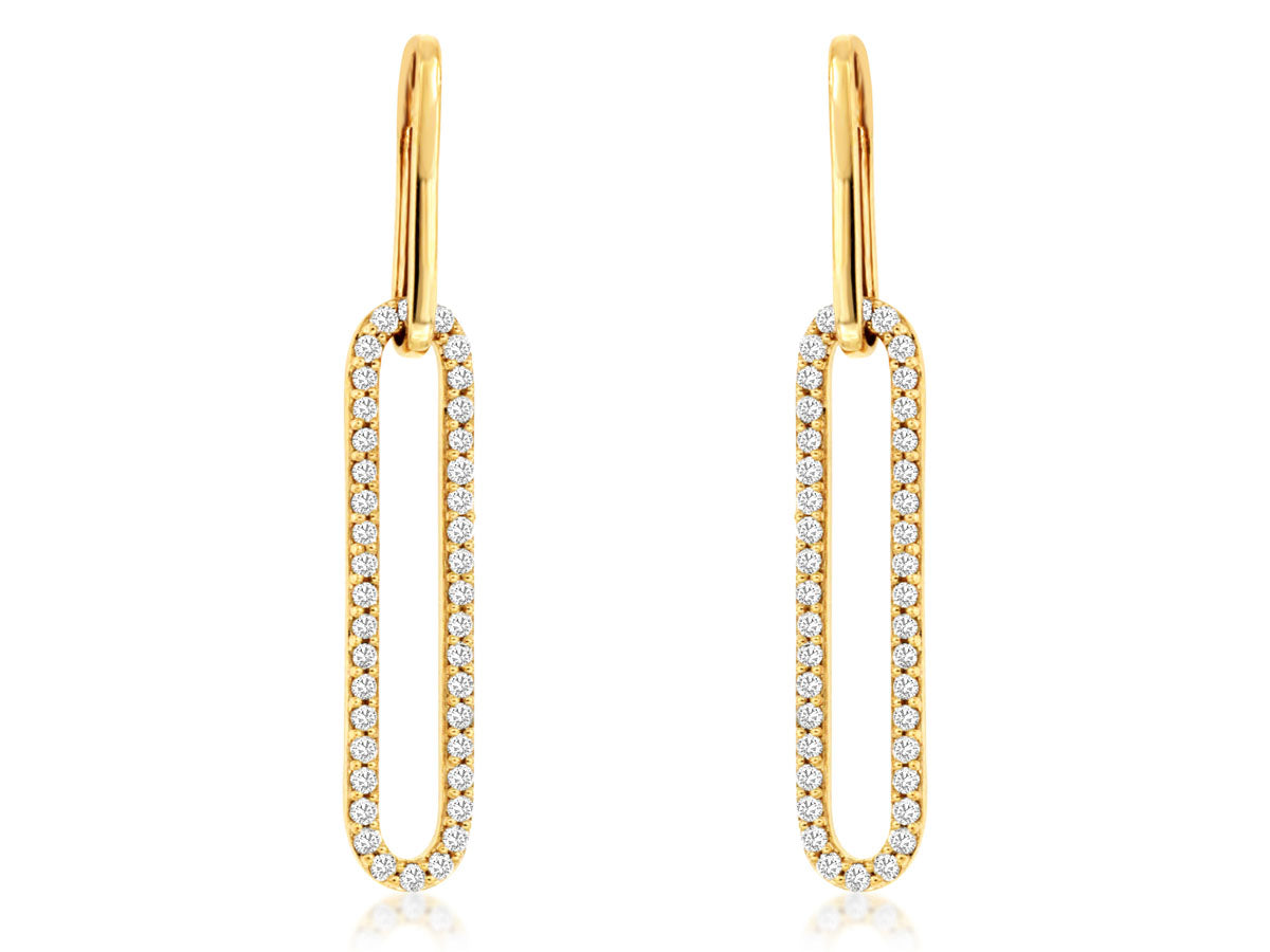 Diamond Paperclip Earrings