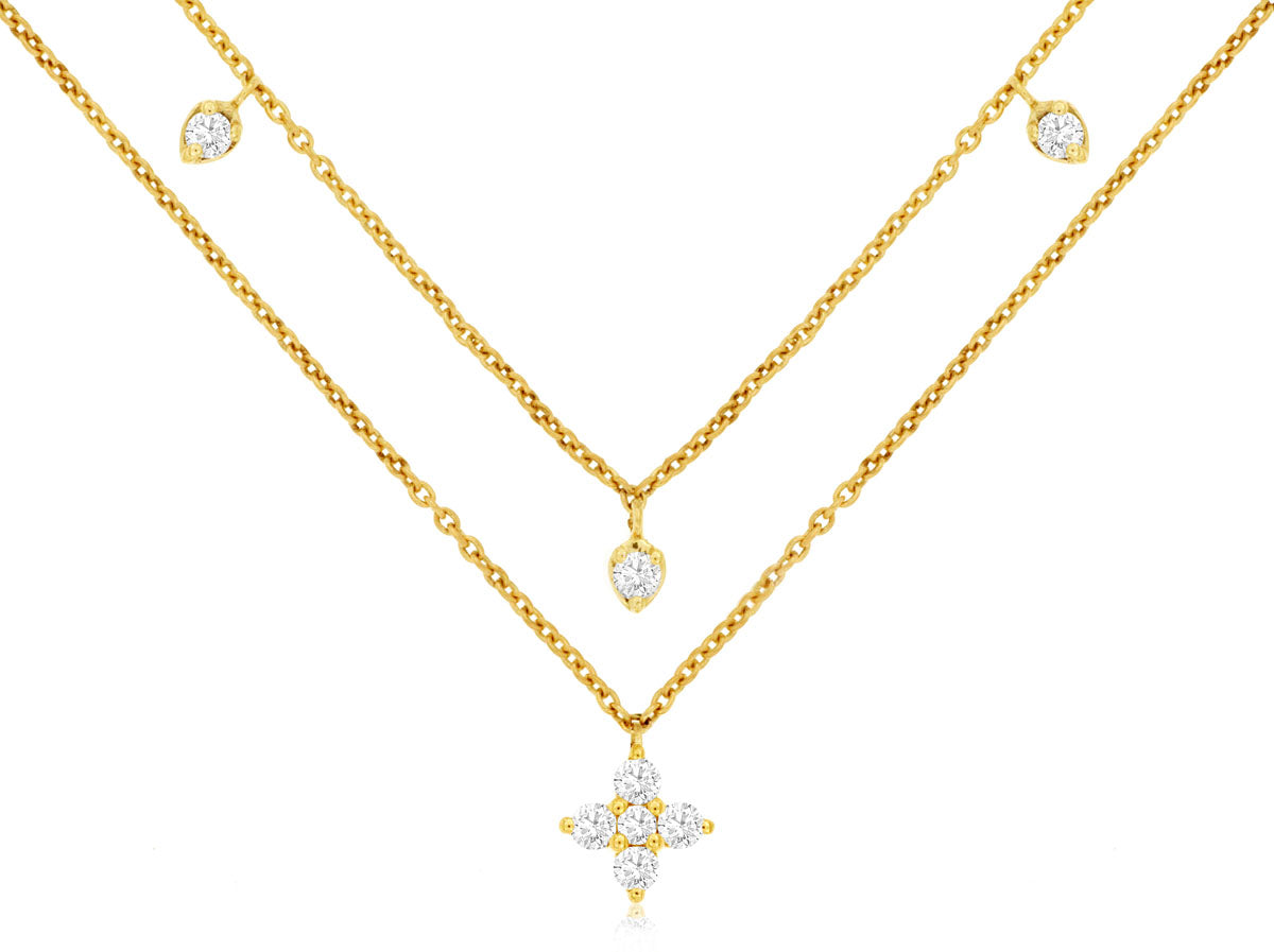 Double Chain Diamond Necklace